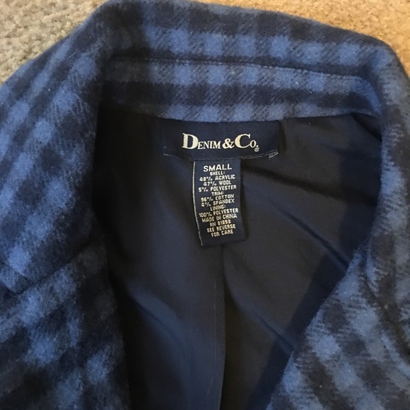 Denim&Co | Tops | Denim Company Periwinkle And Navy Flannel | Poshmark